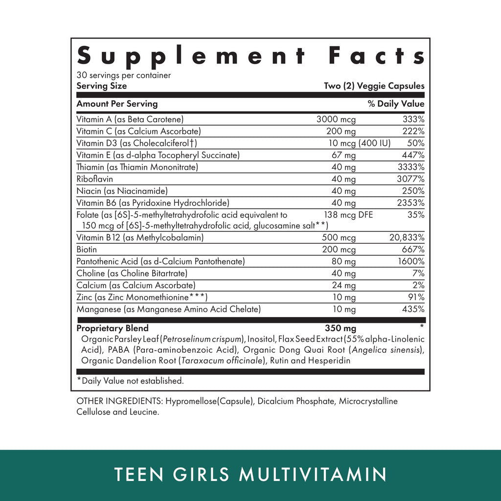 essential vitamins for teenage girls