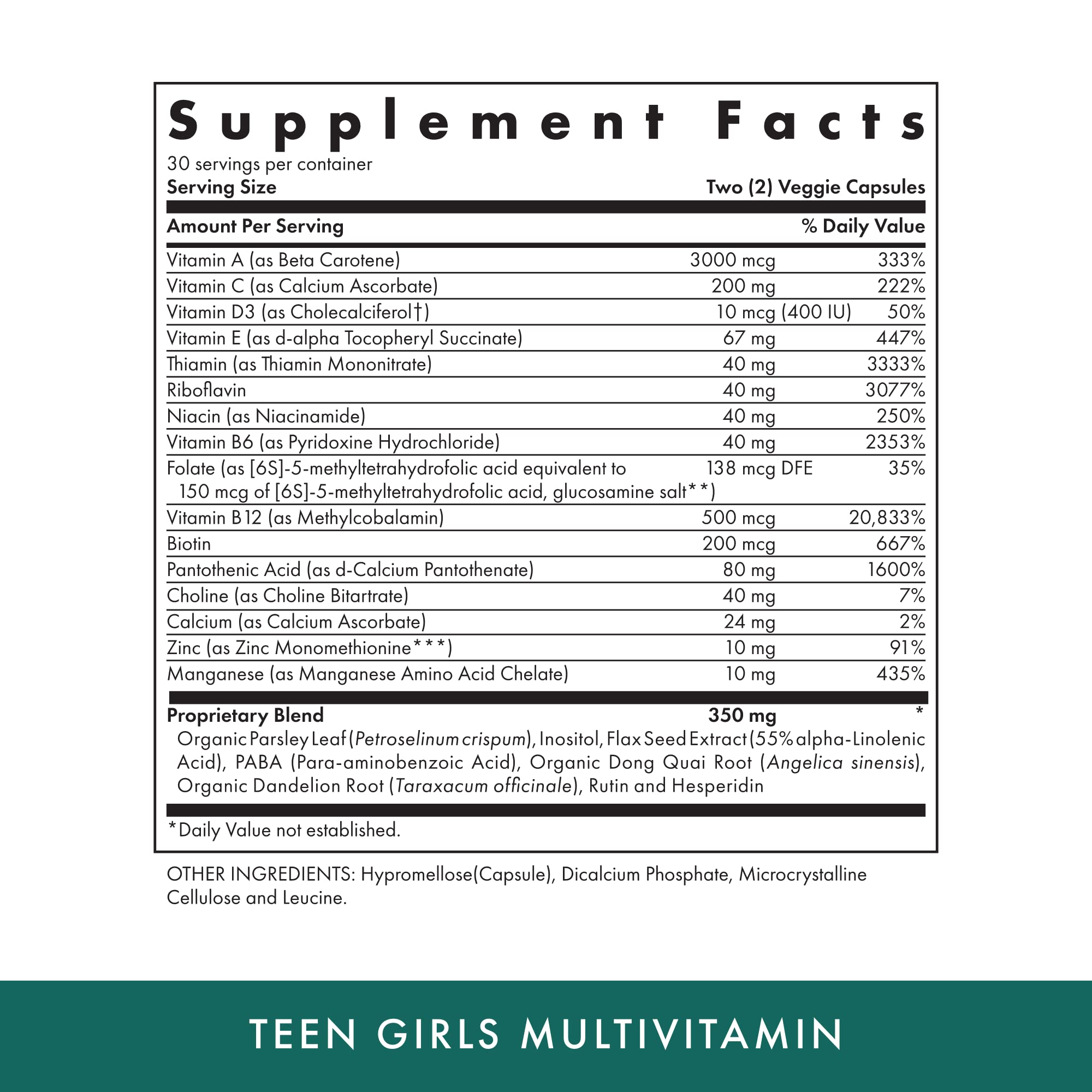 essential vitamins for teenage girls