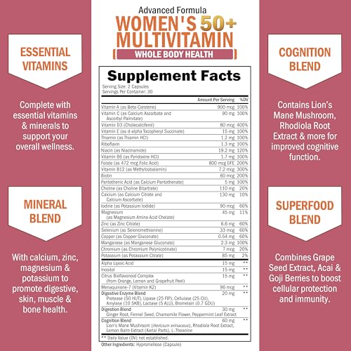 essential vitamins for women 50+
