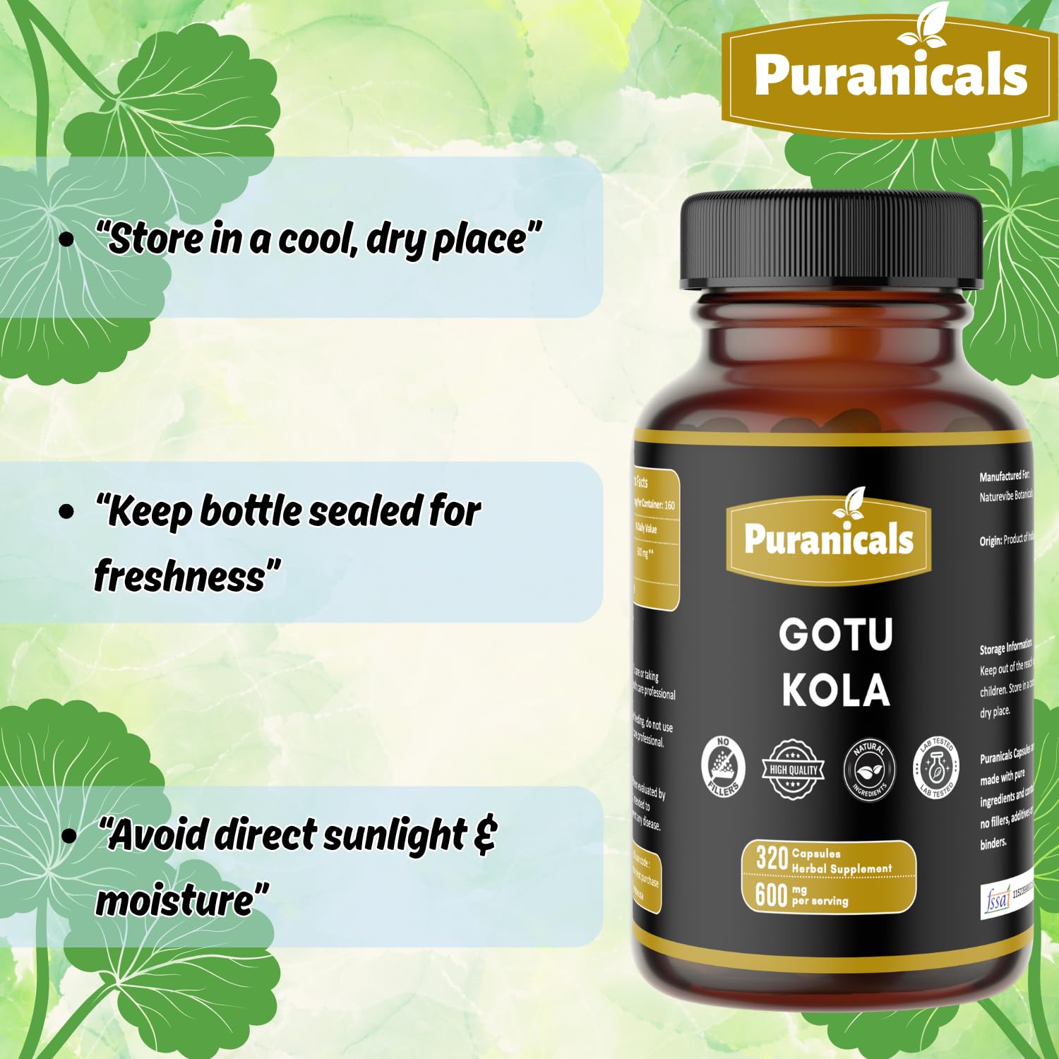 Essential vitamins in Gotu Kola