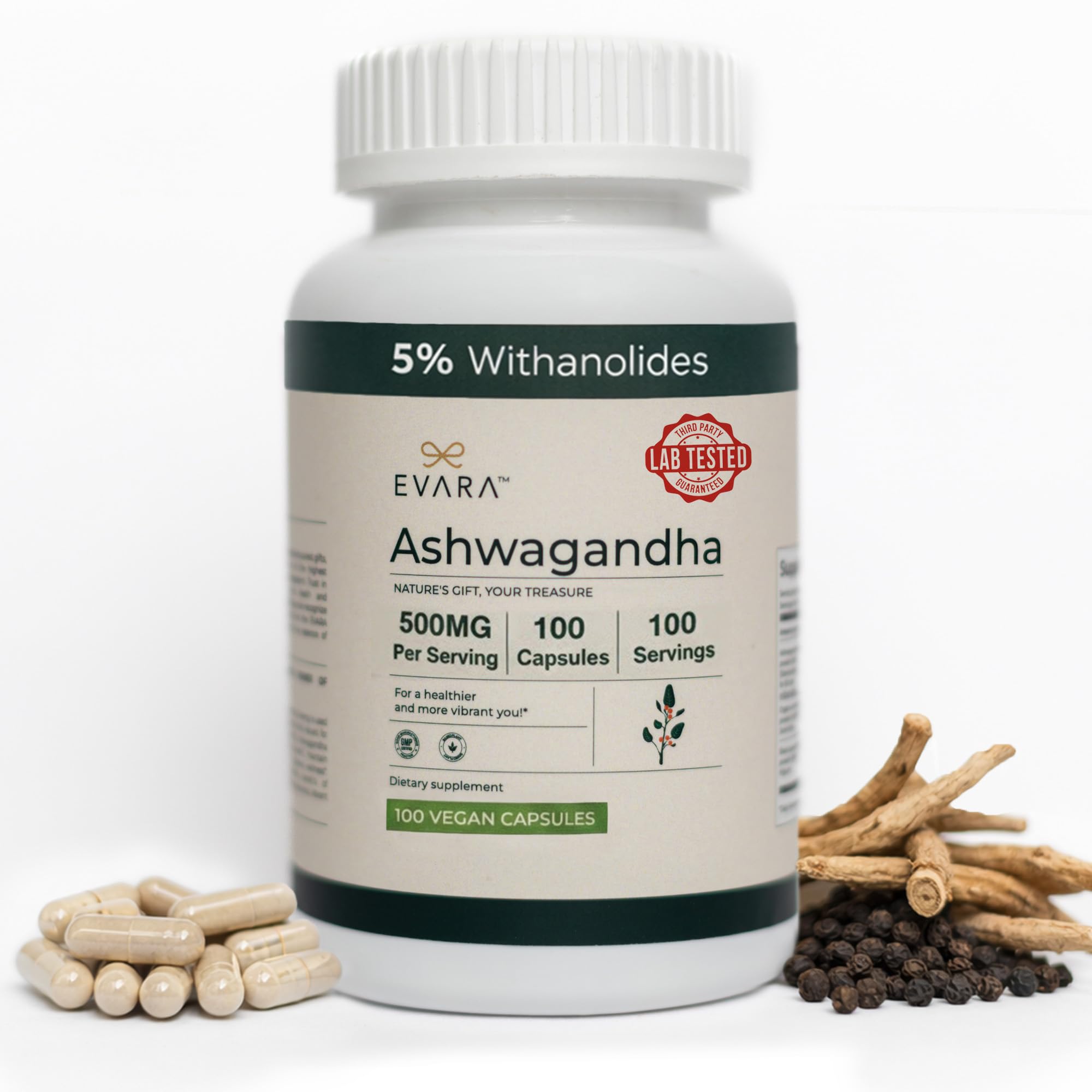 EVARA ashwagandha capsules for stress relief