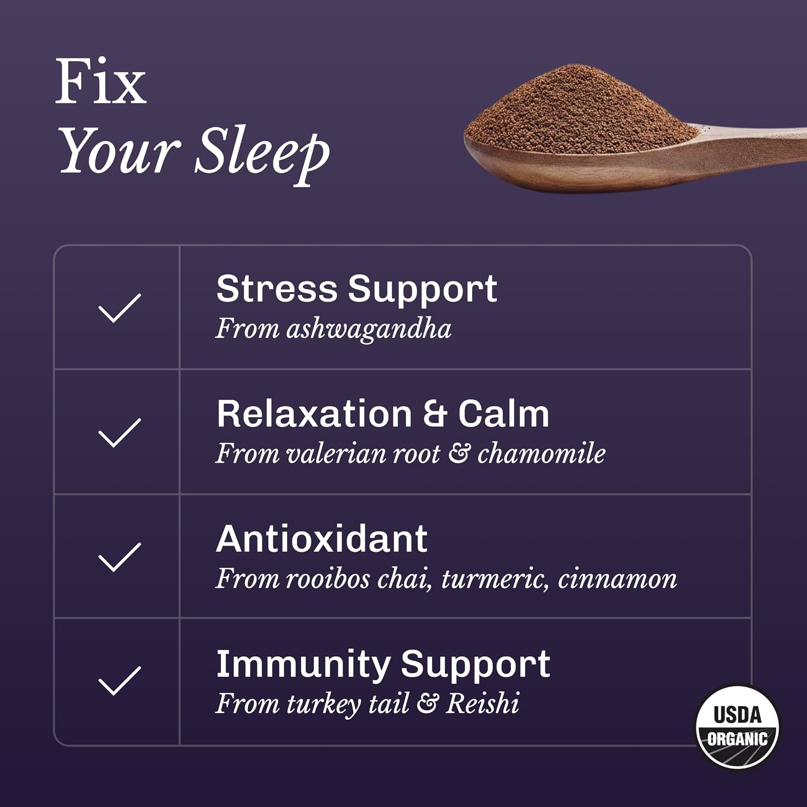 Evening mushroom blend for restful sleep