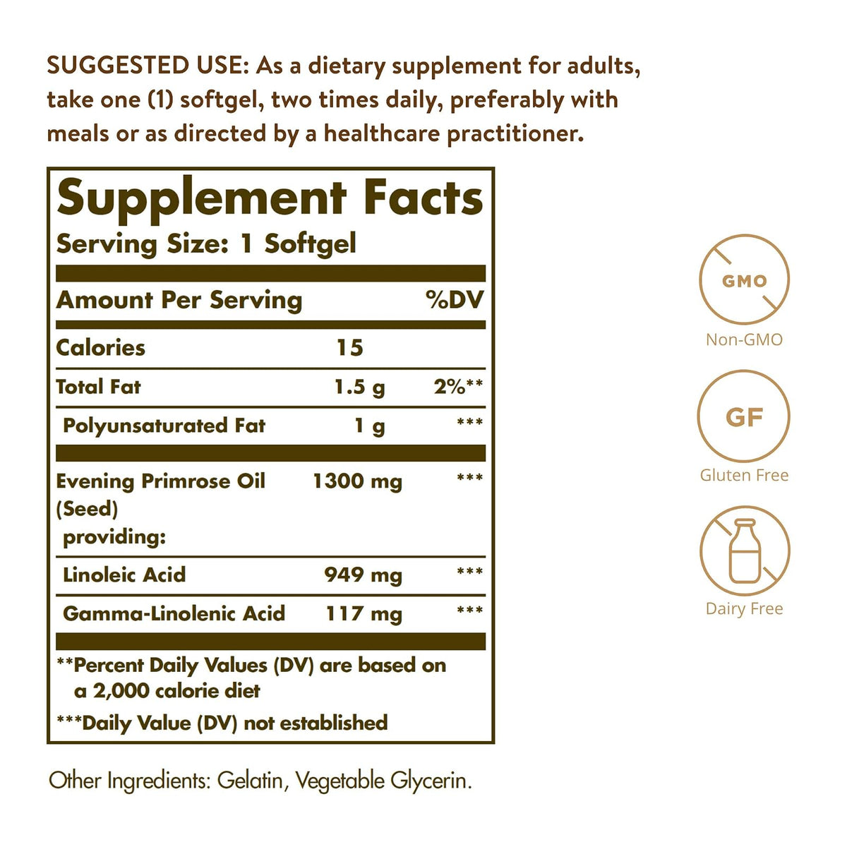 Evening Primrose softgels for skin health