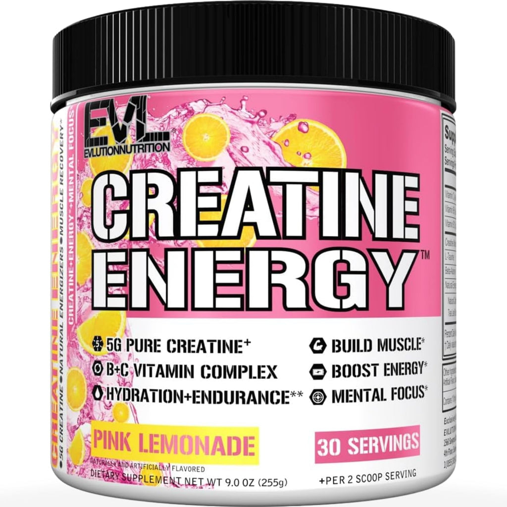 EVL creatine energy powder pink lemonade