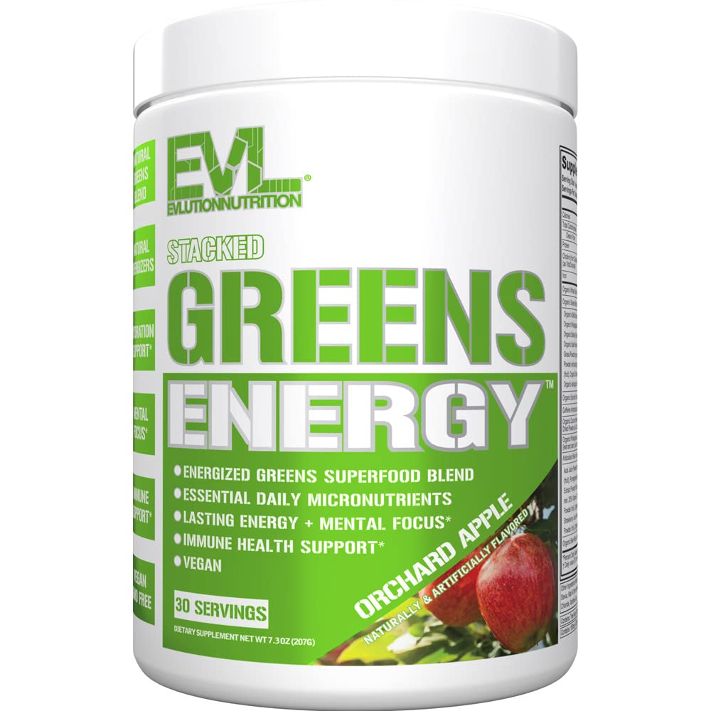 EVL Stacked Greens vegan energy powder