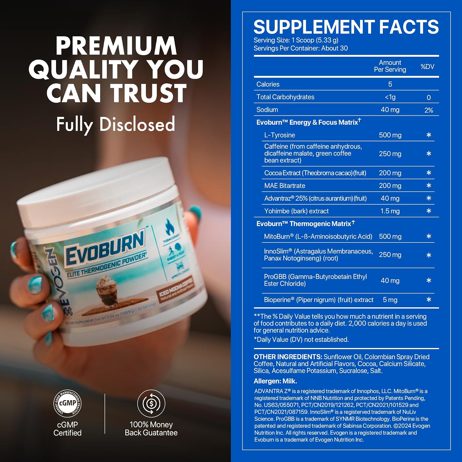 Evogen Evoburn energizing mocha drink