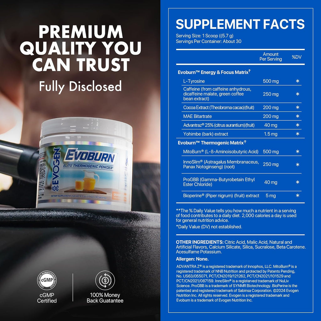 Evogen Evoburn for enhanced athletic performance