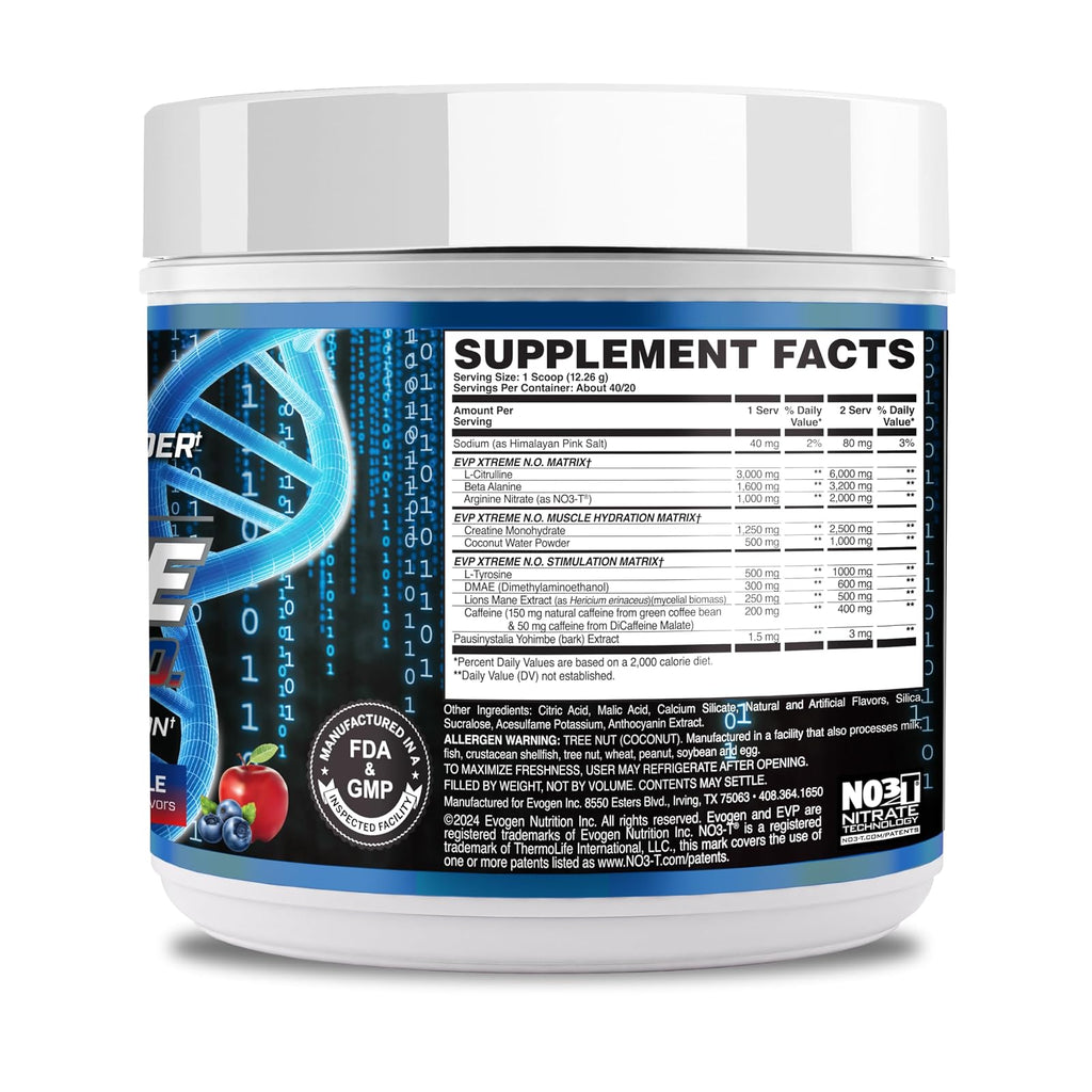 Evogen pre-workout with 40 servings