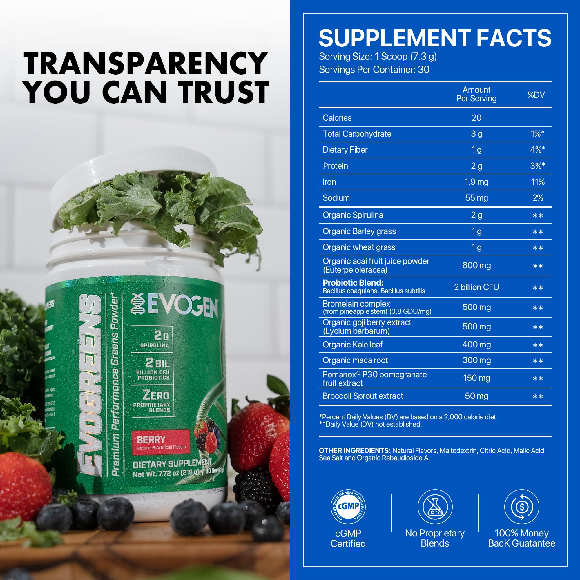 Evogen super greens for fitness recovery