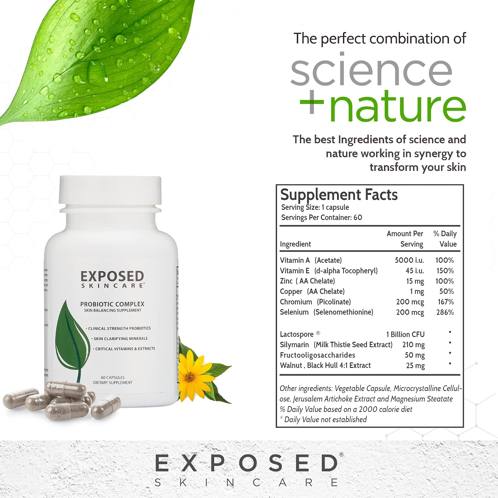 Exposed Skin Care probiotic capsules