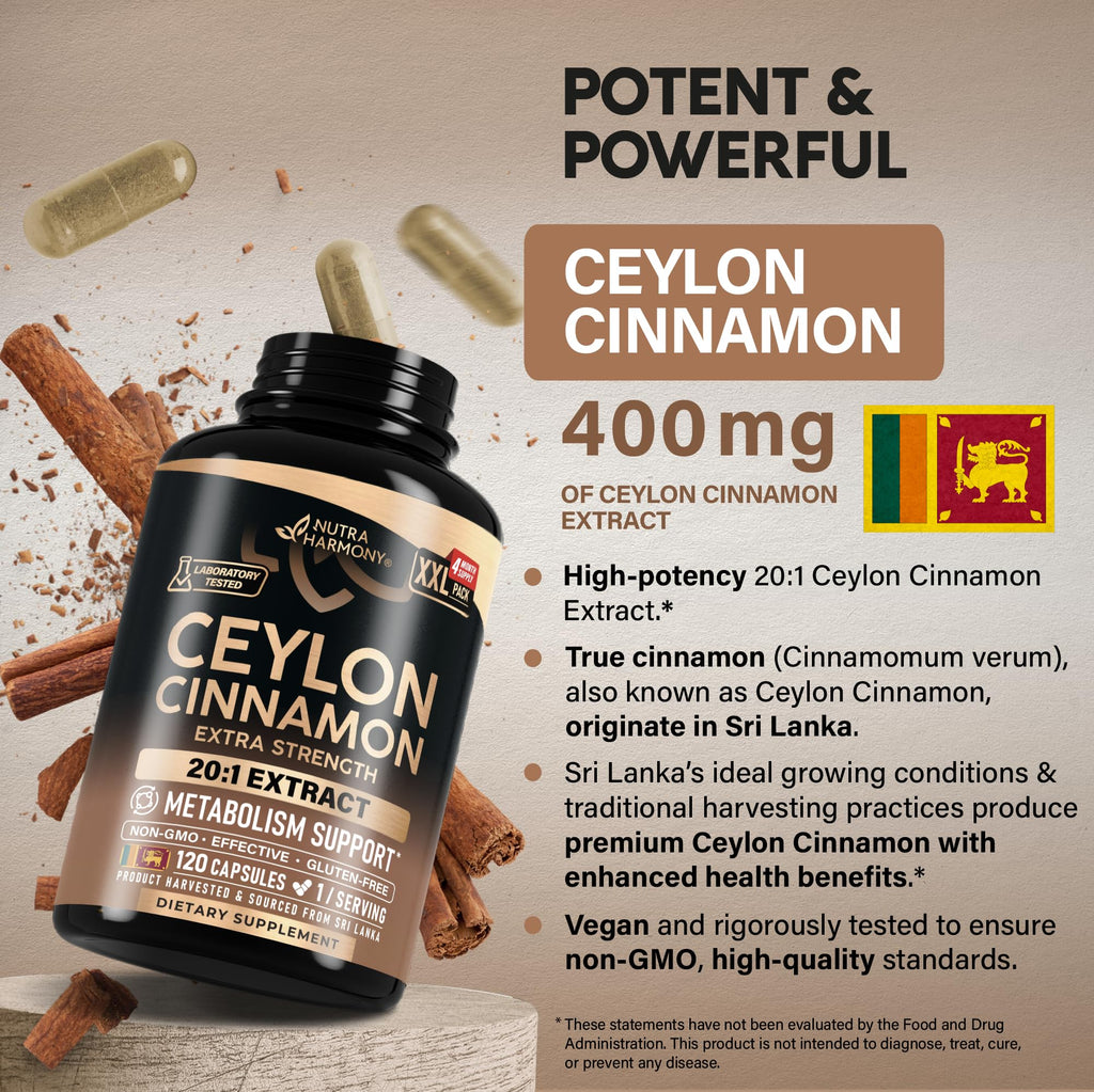 Extra strength Ceylon cinnamon capsules