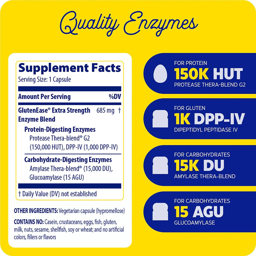 Extra strength digestive enzymes for gluten