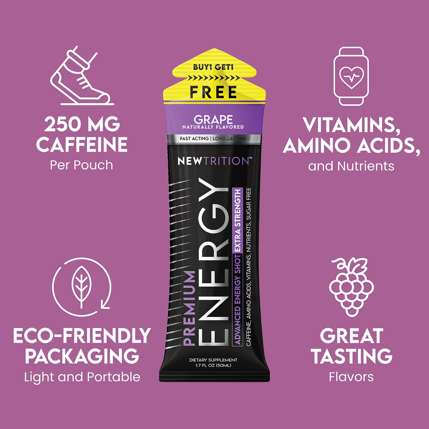 Extra strength energy boost shots
