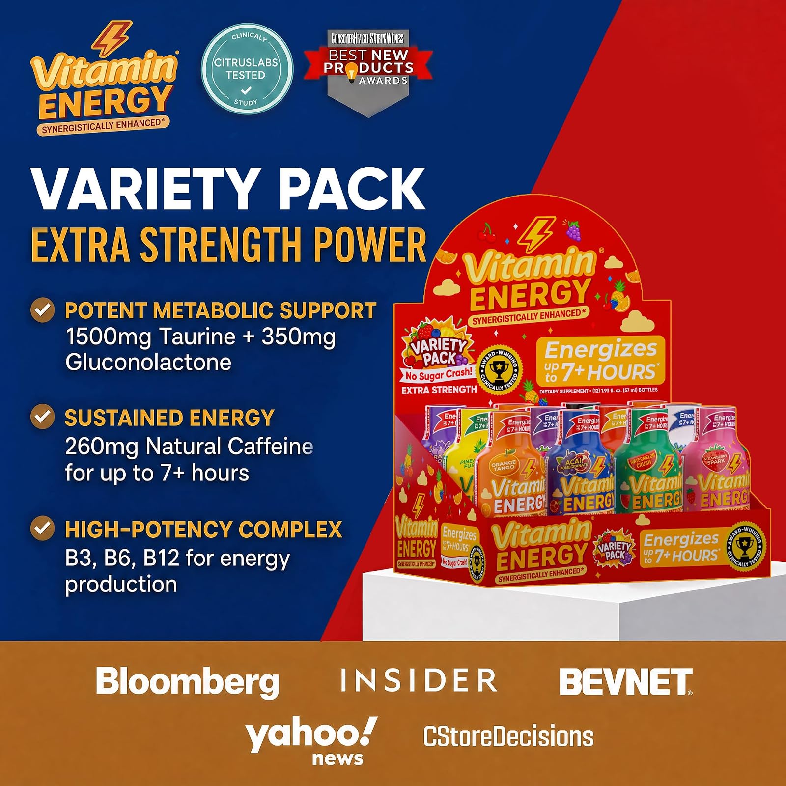 Extra strength energy shot variety pack