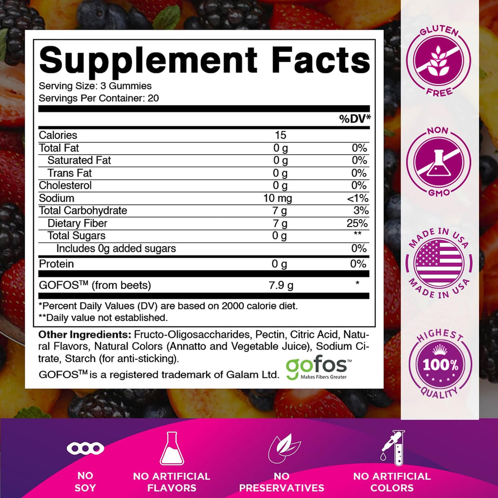 Extra strength fiber gummies for gut health
