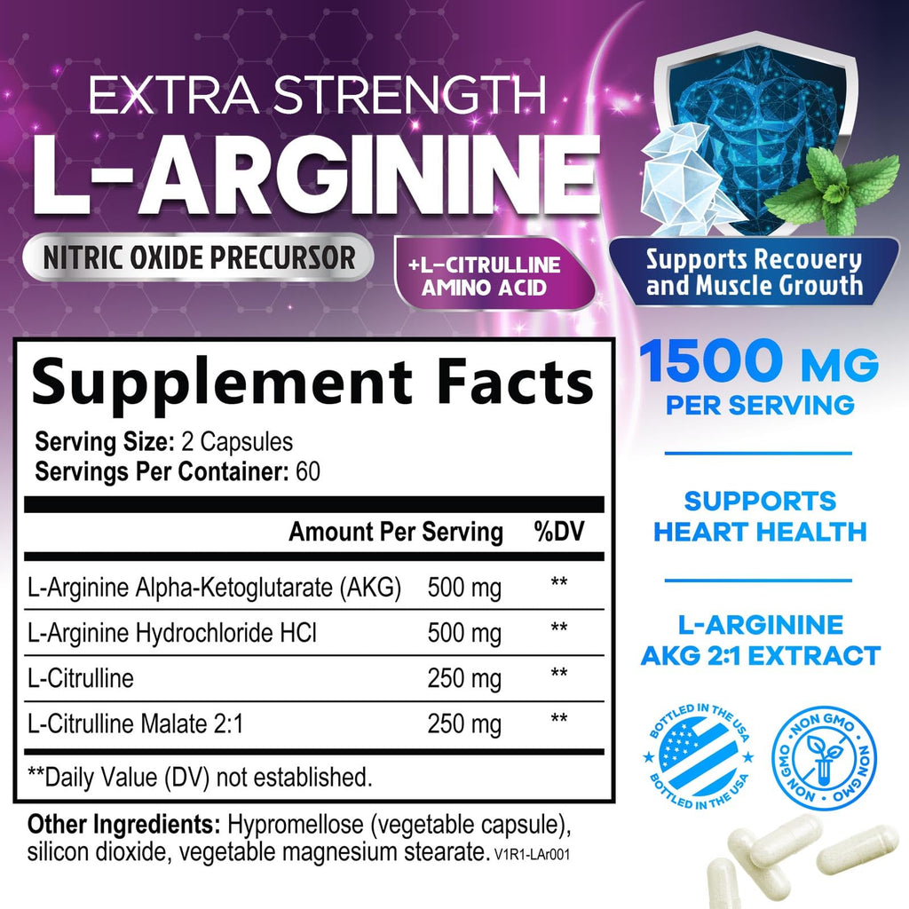 extra strength l-arginine capsules for energy