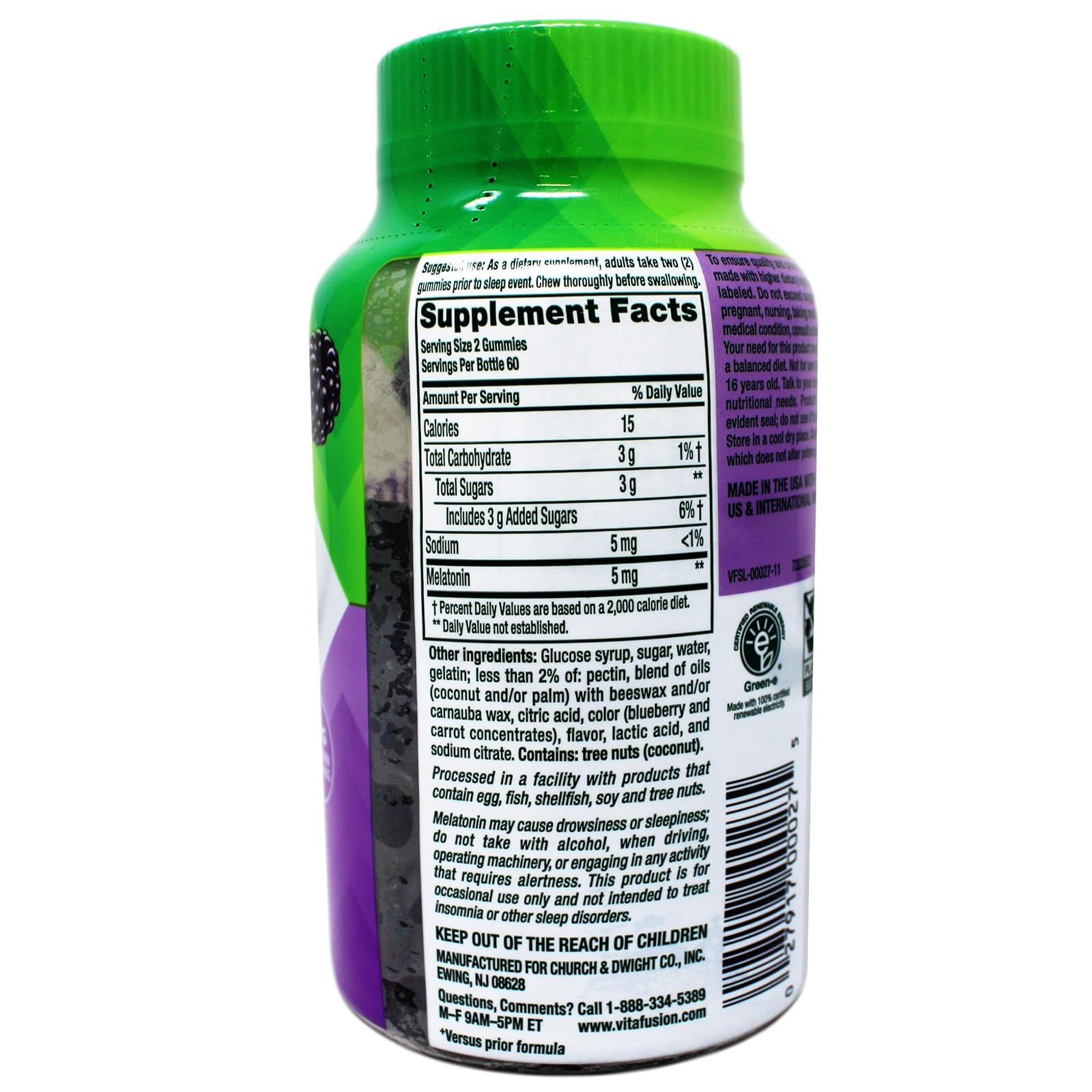 Extra Strength Melatonin for nighttime relief