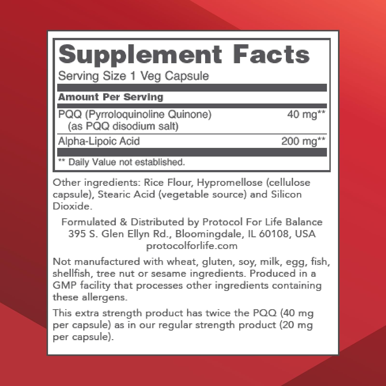 Extra strength PQQ for energy support