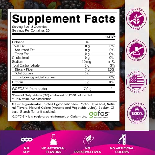 Extra strength prebiotics fiber supplement