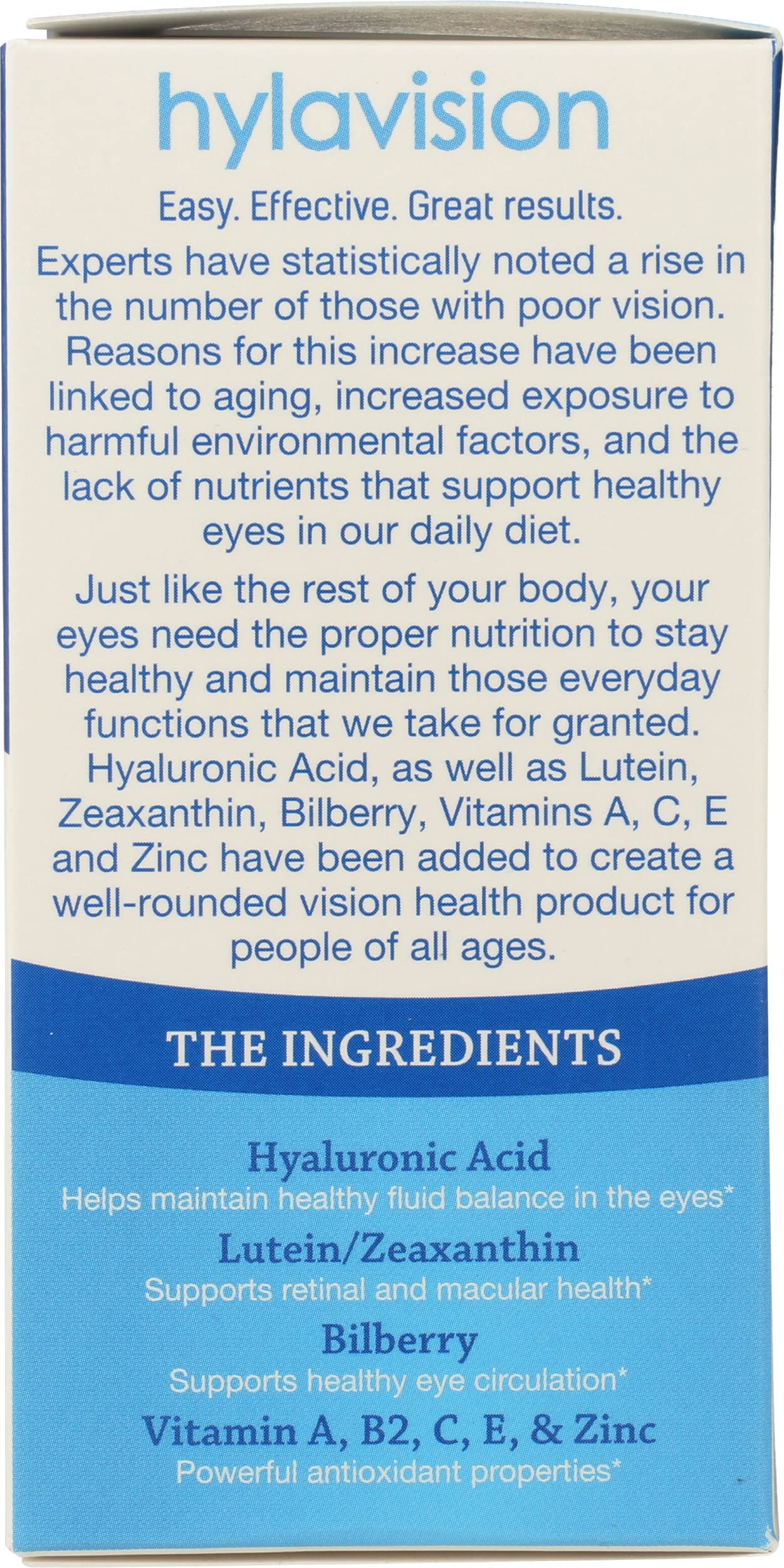 Eye health support with hyaluronic acid