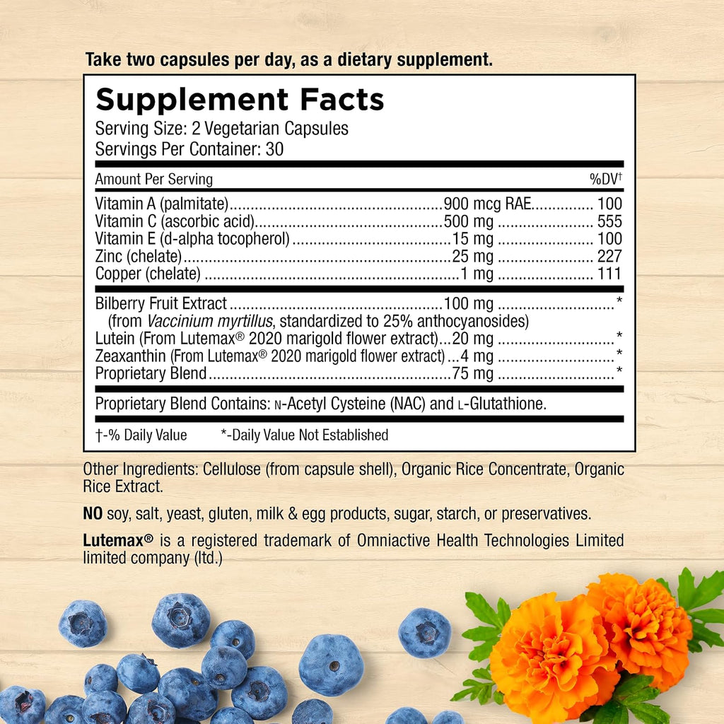 Eye health support with vitamins