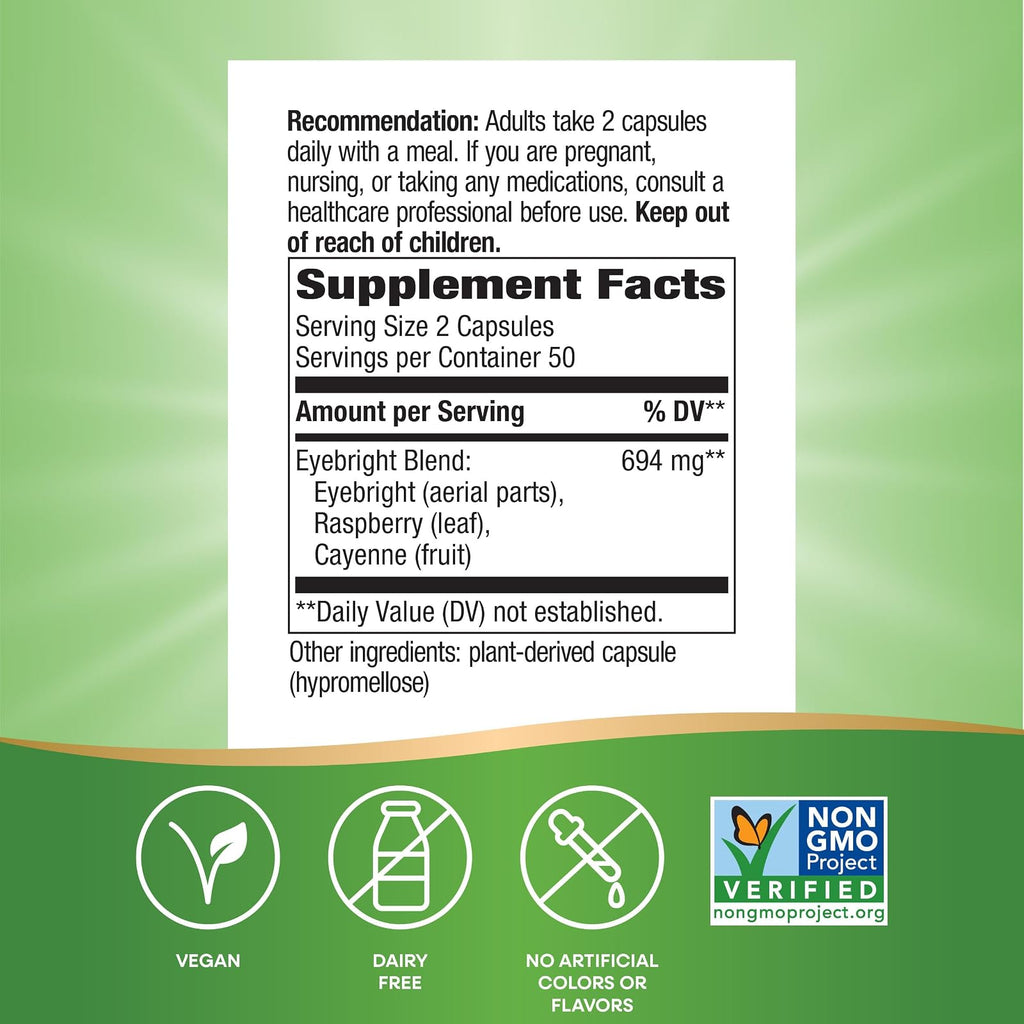 Eyebright capsules for daily wellness