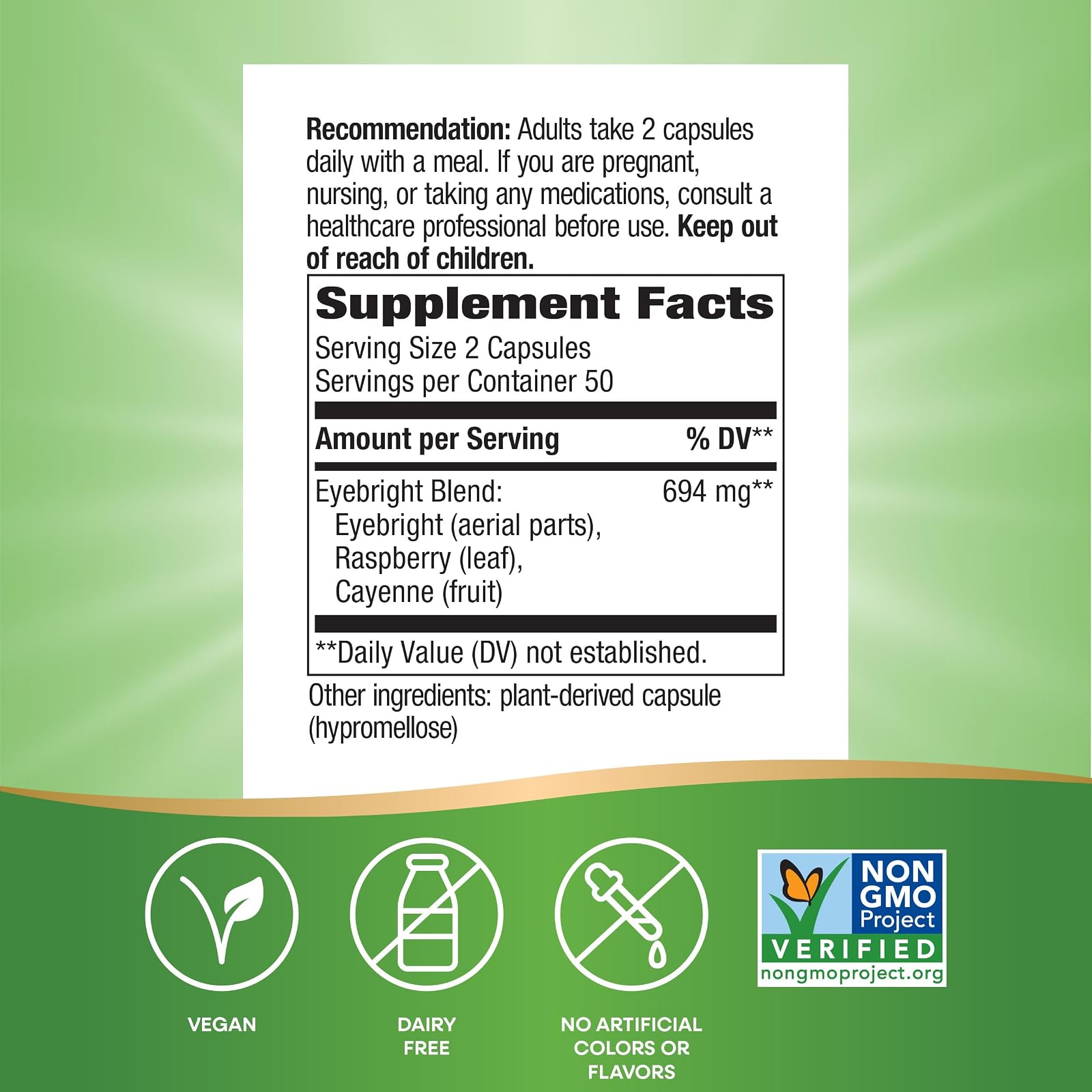 Eyebright capsules for daily wellness