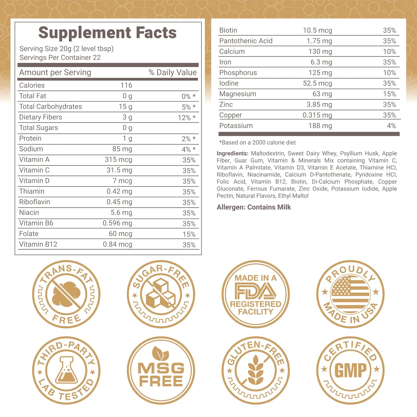 Fabulous fiber powder for gut health