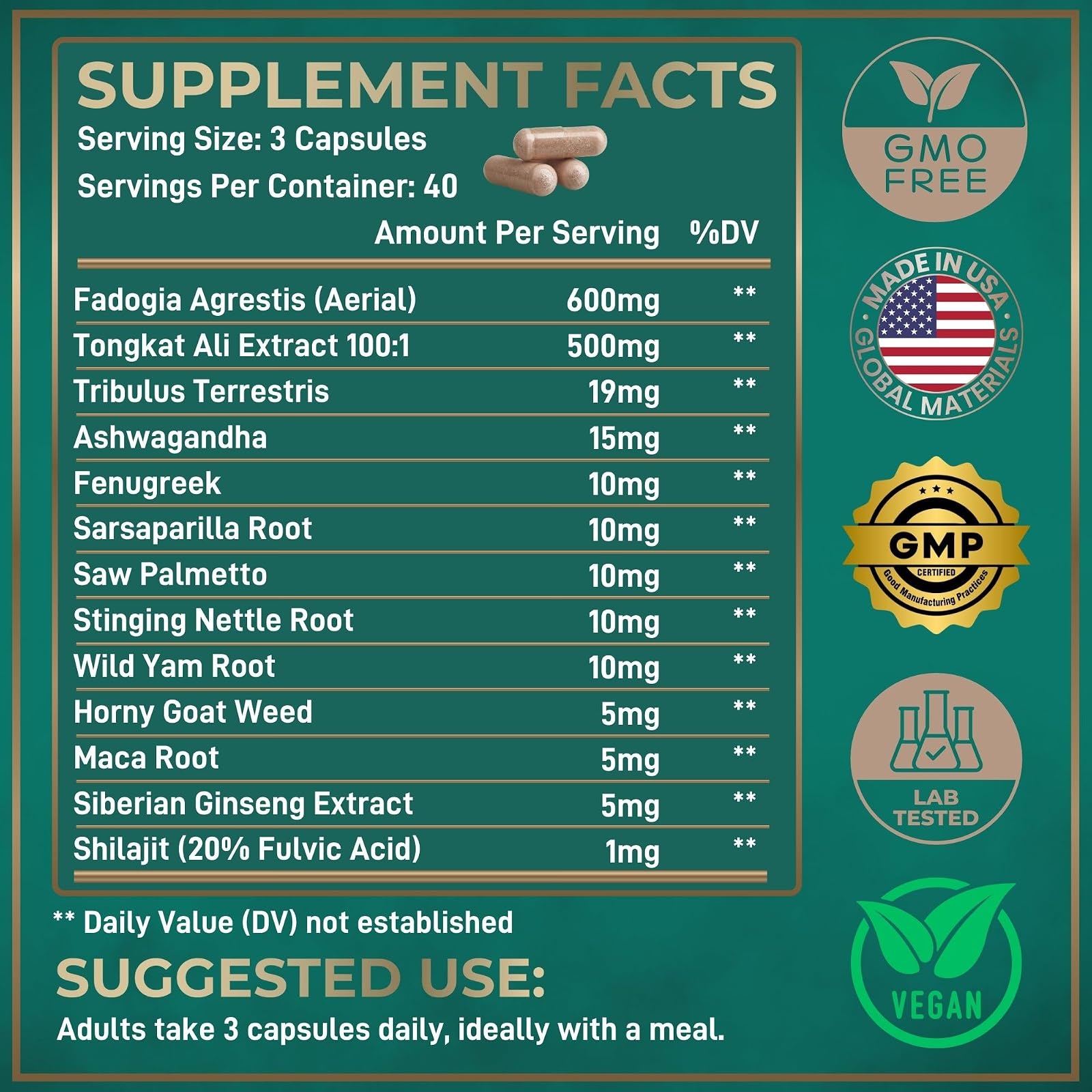 Fadogia Agrestis gummy multivitamin option
