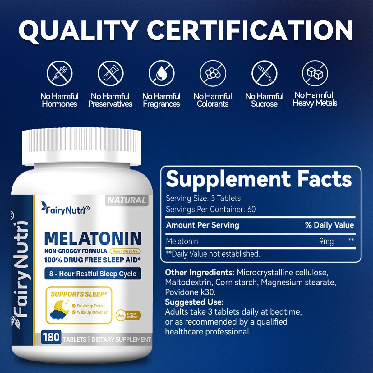 Fairynutri melatonin for restful sleep
