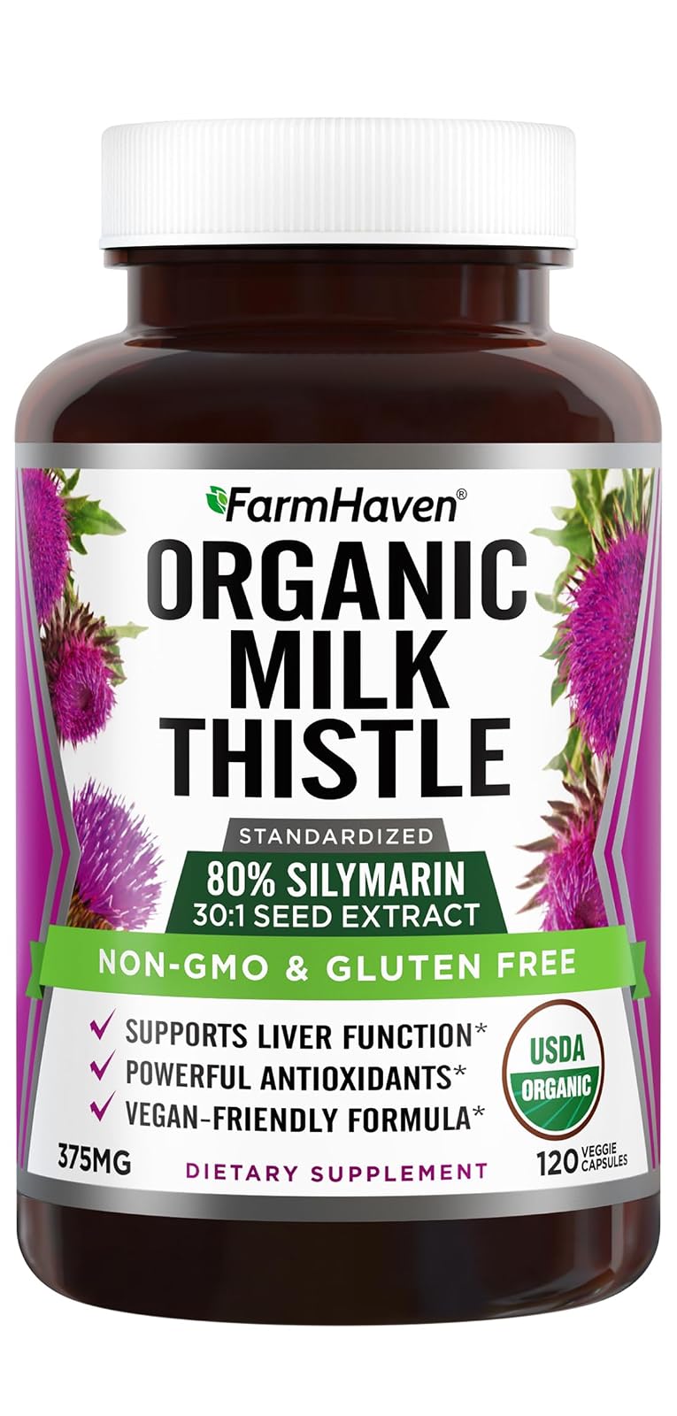 FarmHaven milk thistle vegan capsules