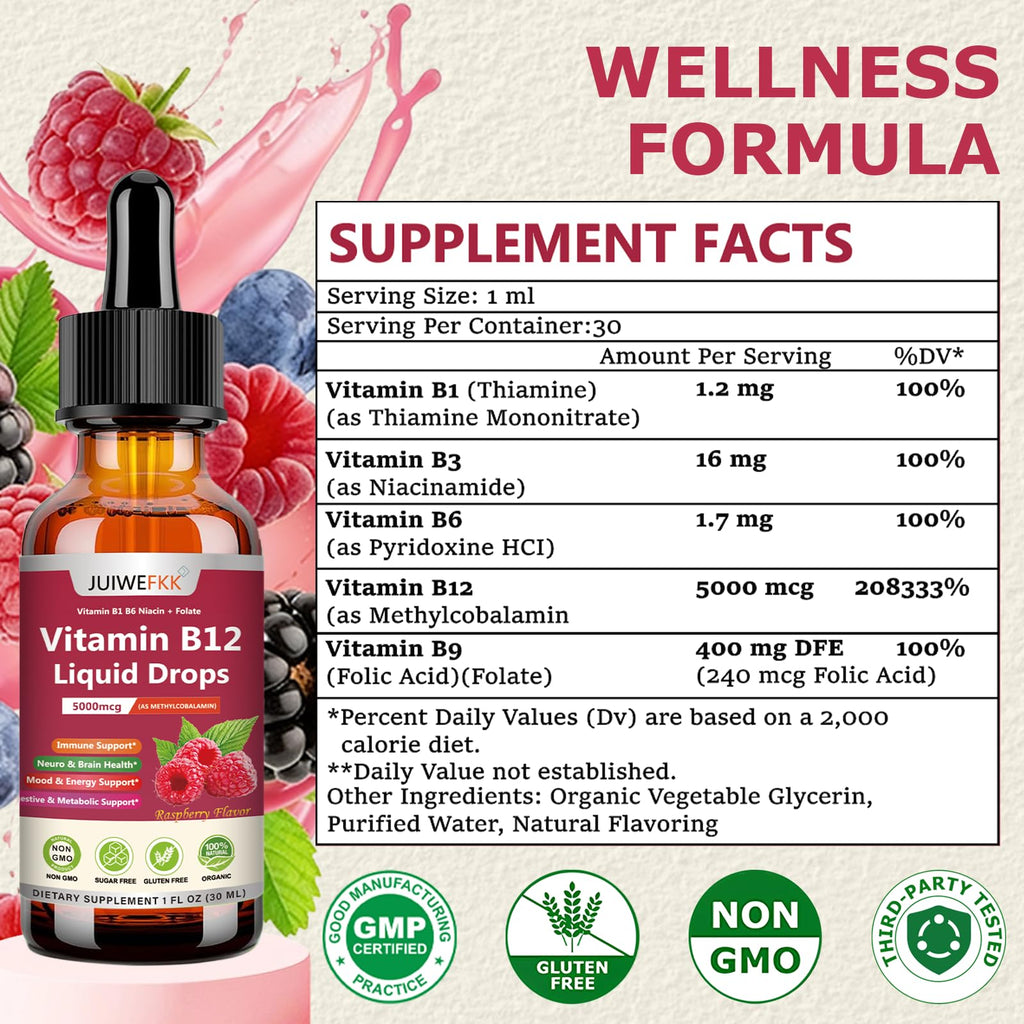 Fast-acting liquid B12 for vitality