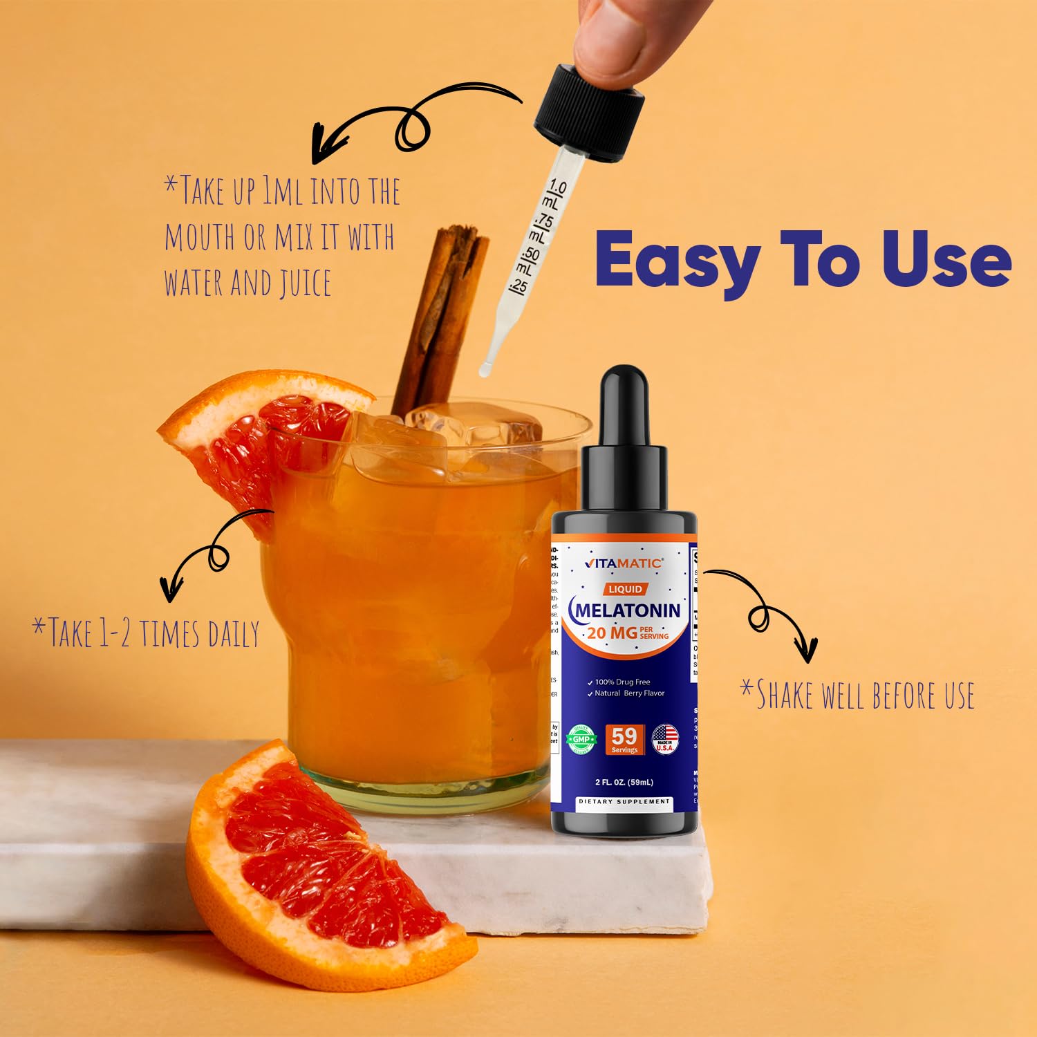 Fast-acting melatonin sleep aid