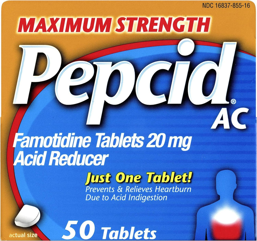 fast-acting Pepcid Max Strength antacid tablets