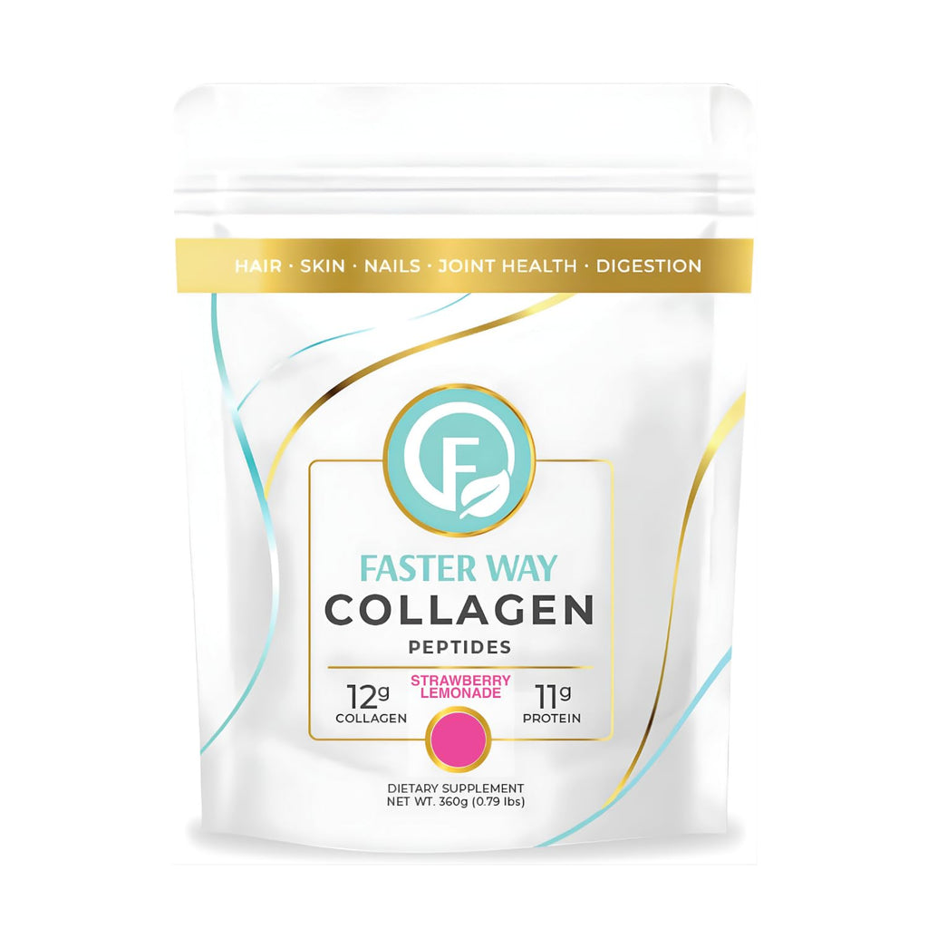 Faster Way collagen peptides strawberry lemonade