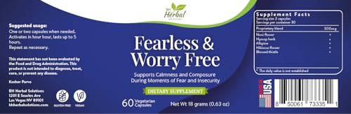 fearless and worry free herbal supplement