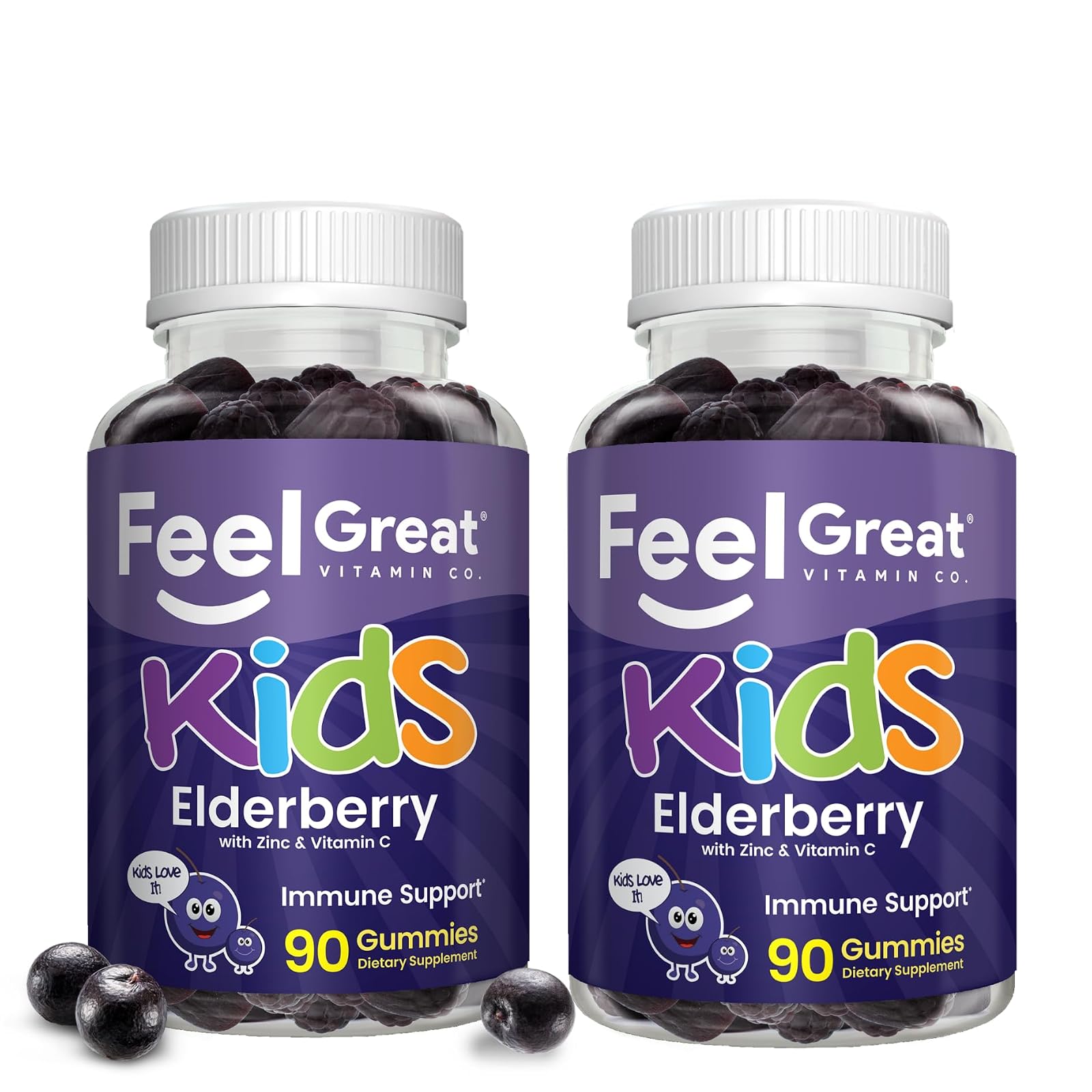 Feel Great kids vitamins elderberry gummies