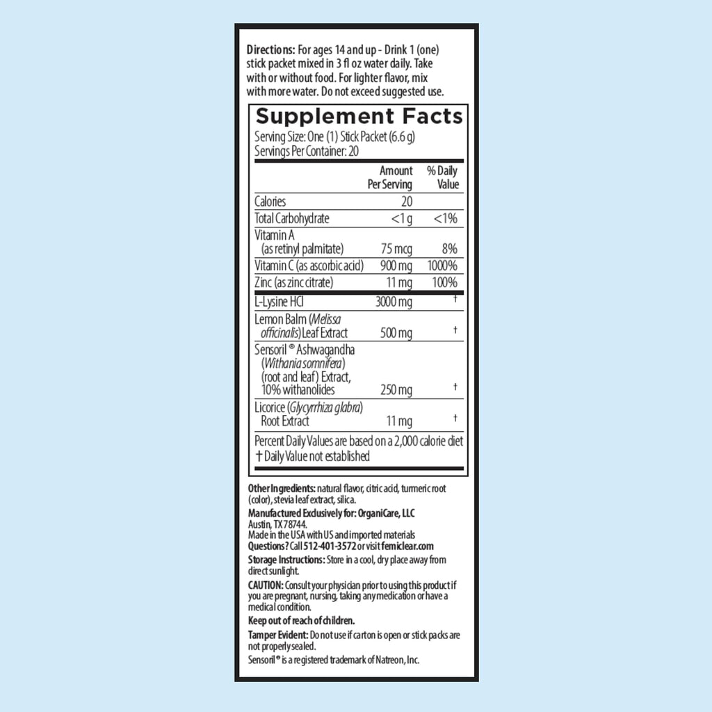 FemiClear stick packets for on-the-go