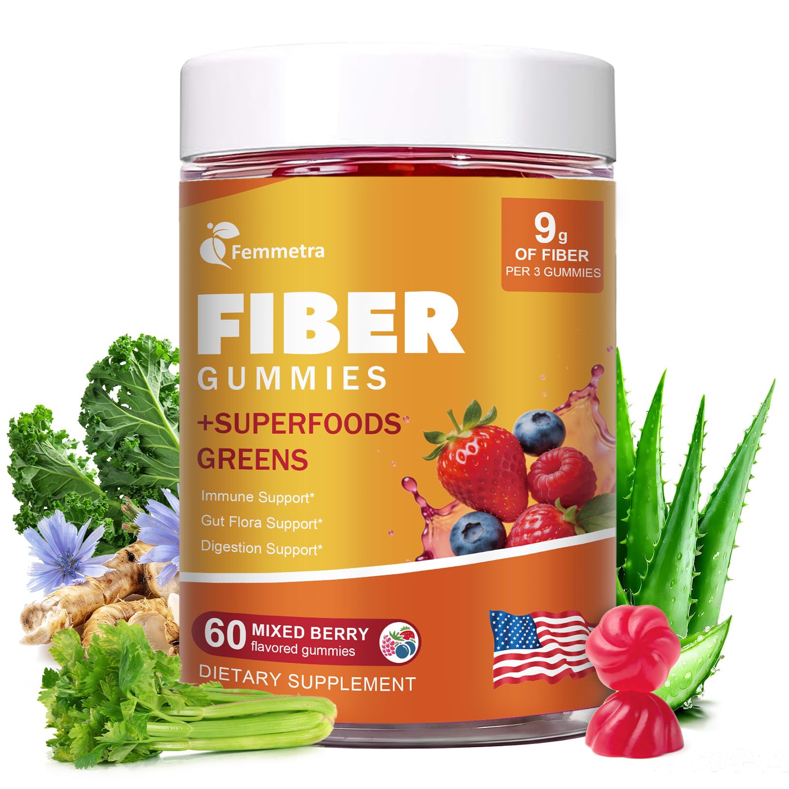 Femmetra prebiotic fiber gummies for digestion