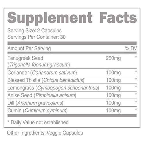 Fenugreek and milk thistle for nursing mothers