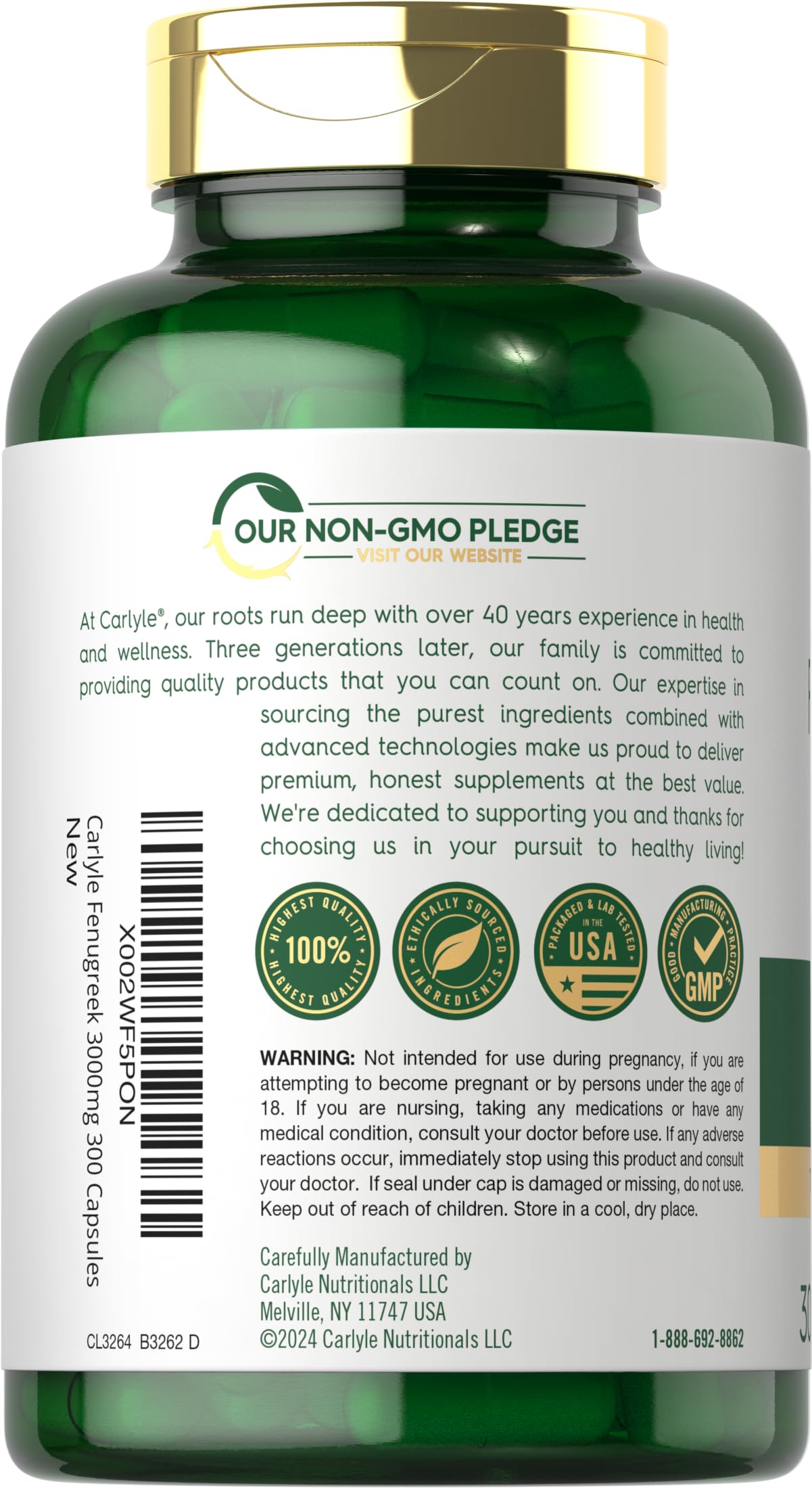Fenugreek capsules for hormonal balance