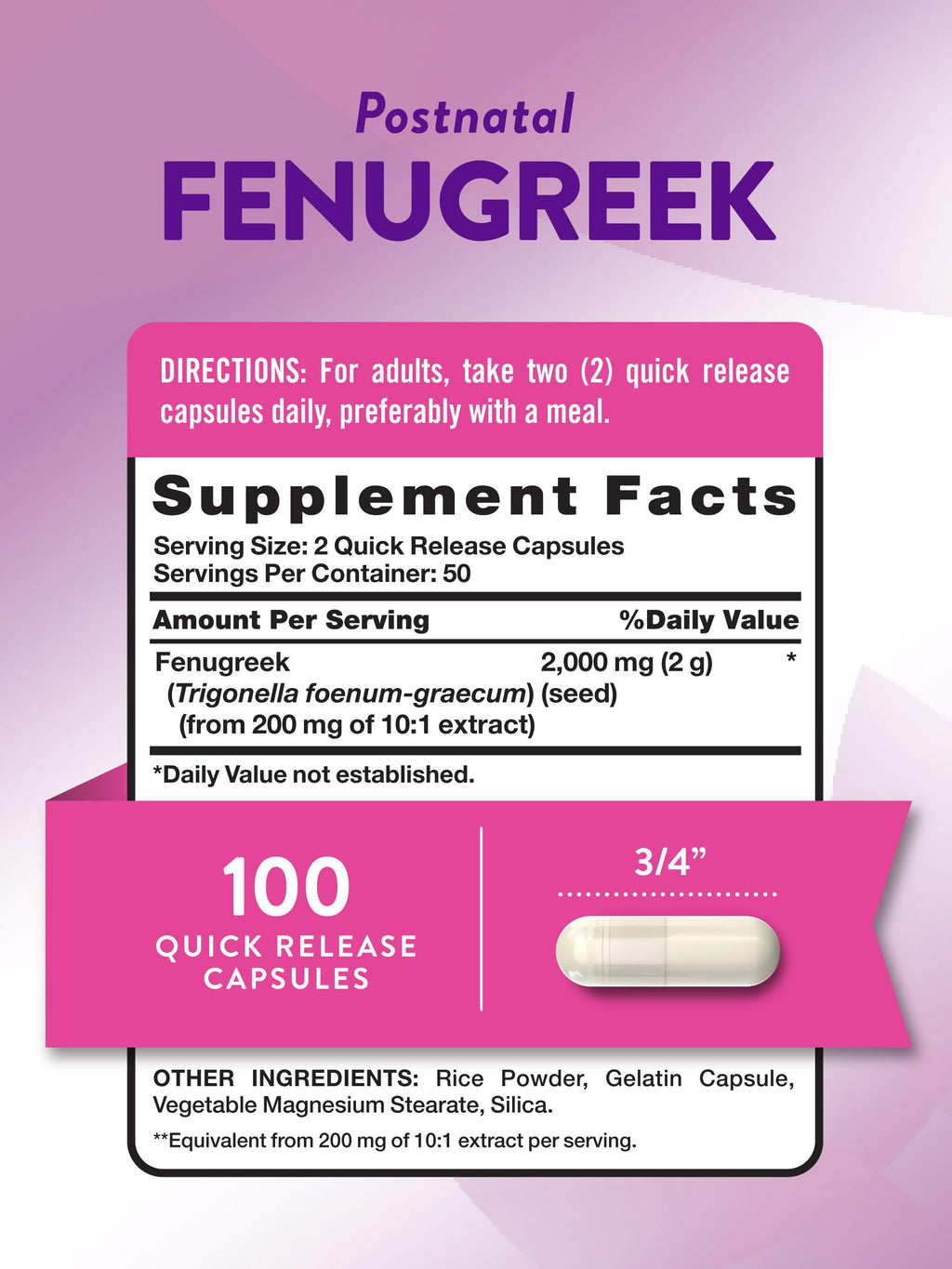 Fenugreek seed capsules for hormonal balance
