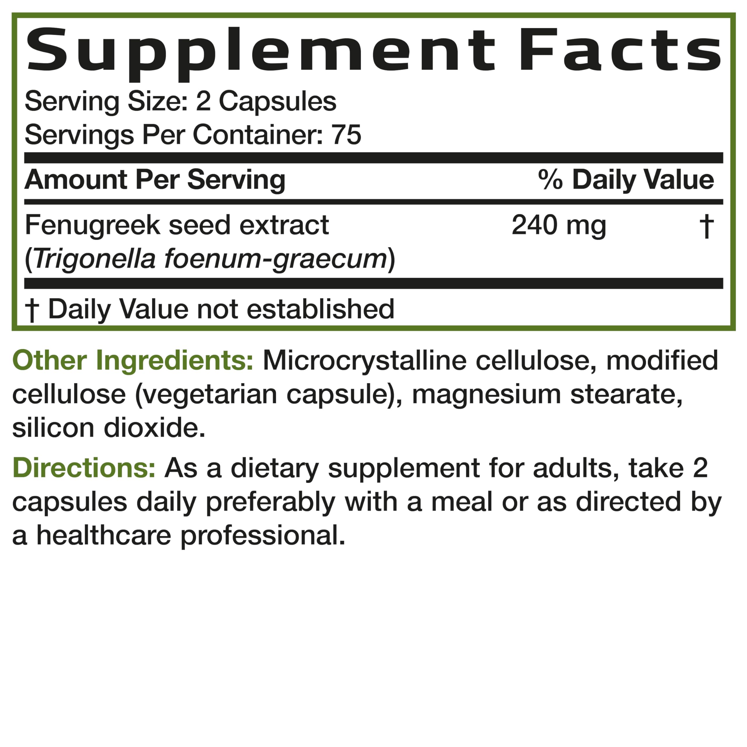 Fenugreek seed capsules for immune support