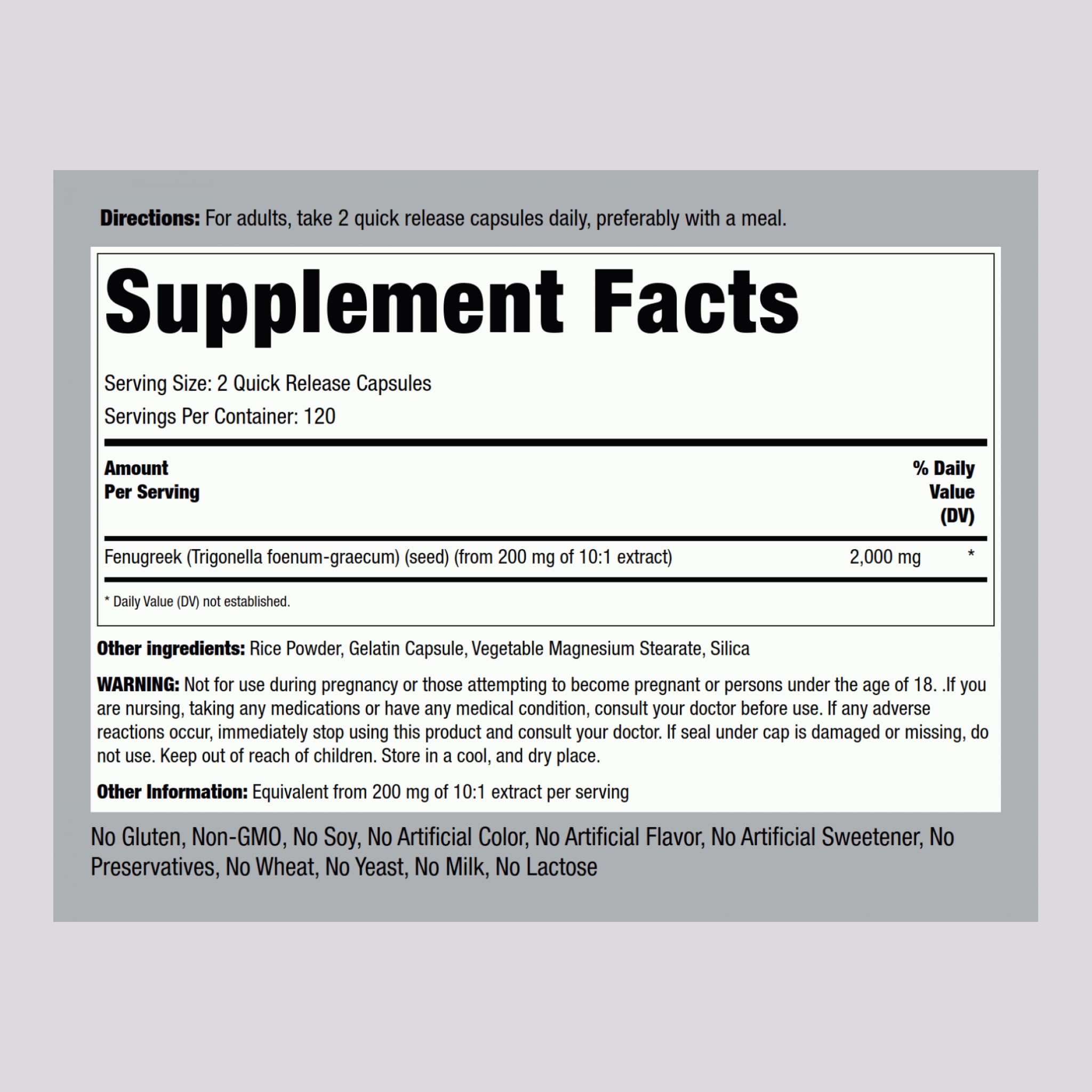 Fenugreek seed extract for men and women