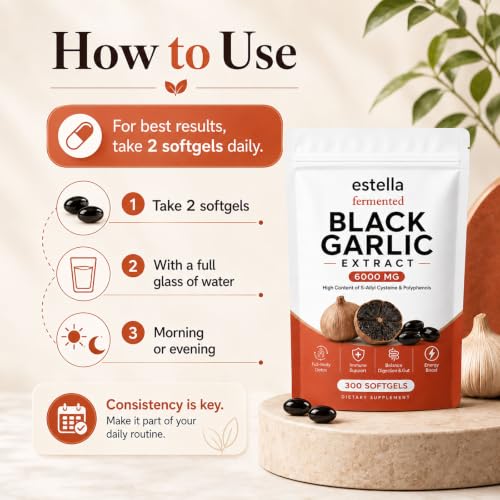 Fermented black garlic extract for vitality