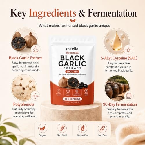 Fermented black garlic softgels for health