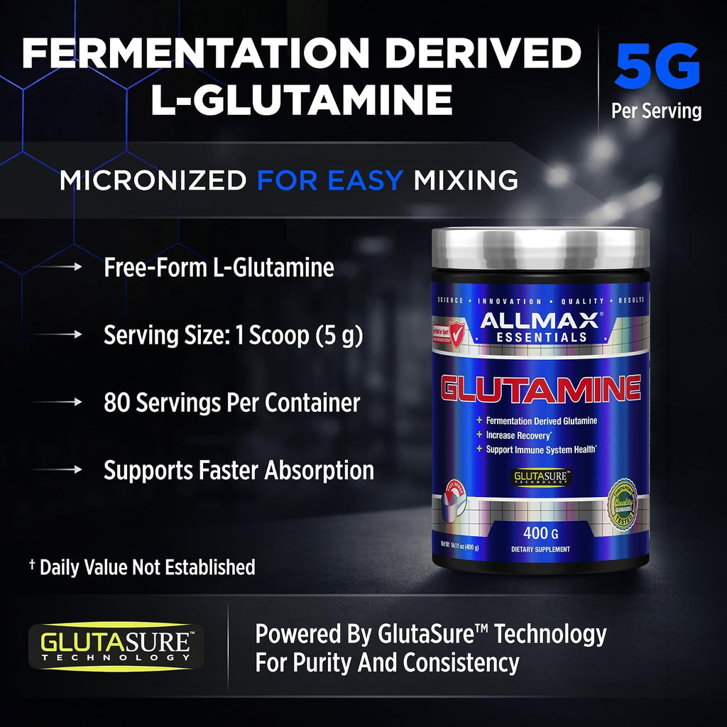 Fermented l-glutamine for muscle support