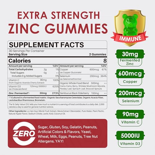 fermented zinc gummies with vitamin C