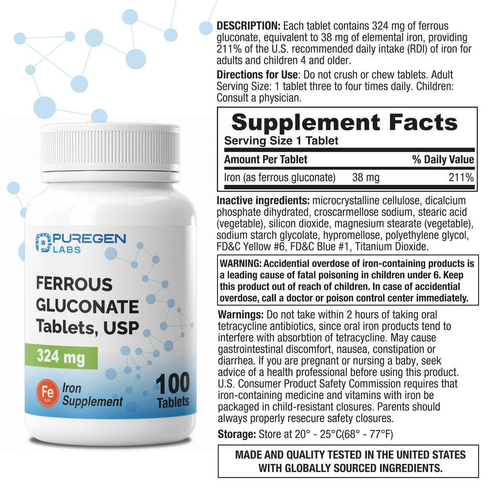 ferrous gluconate iron tablets 300