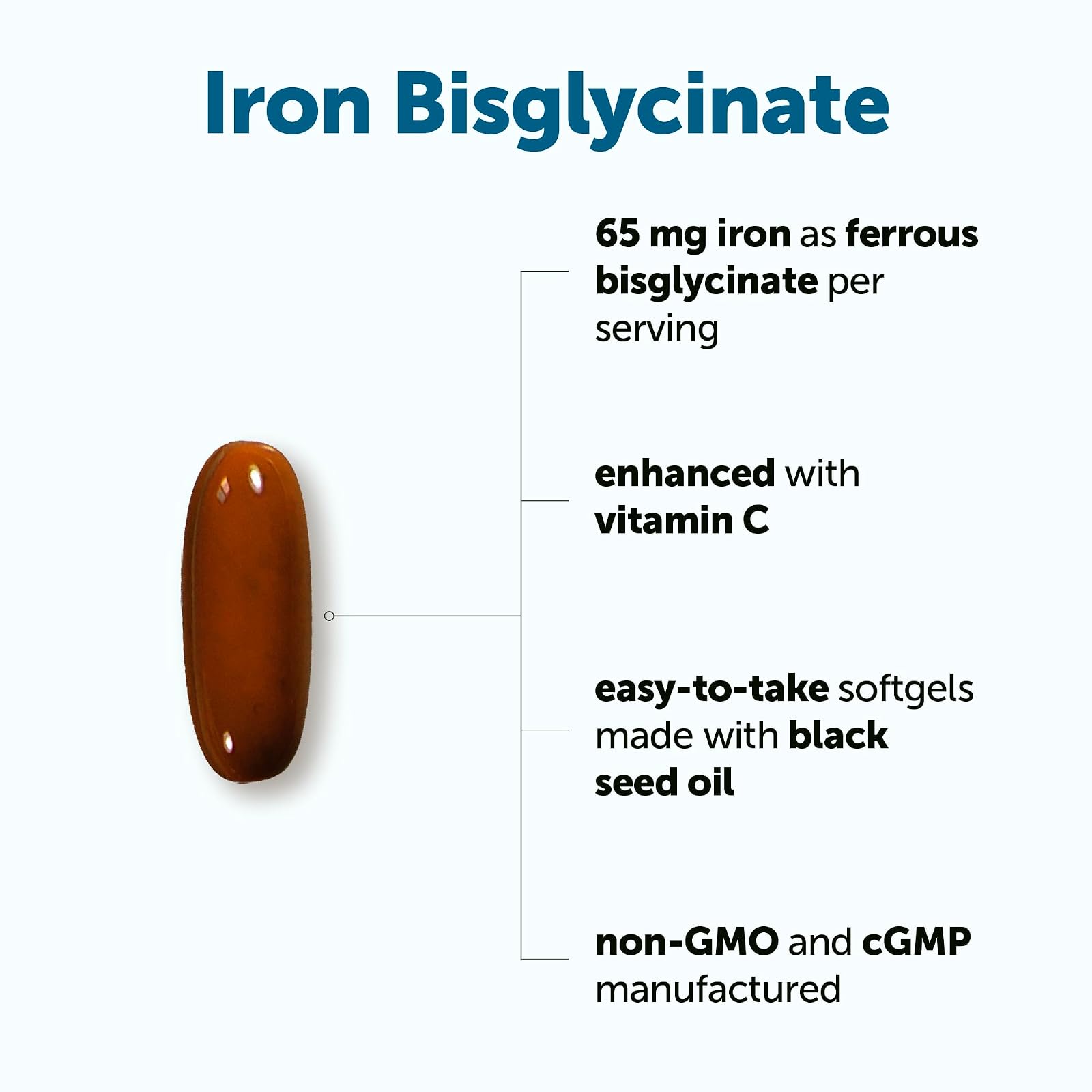 Ferrous iron bisglycinate for energy